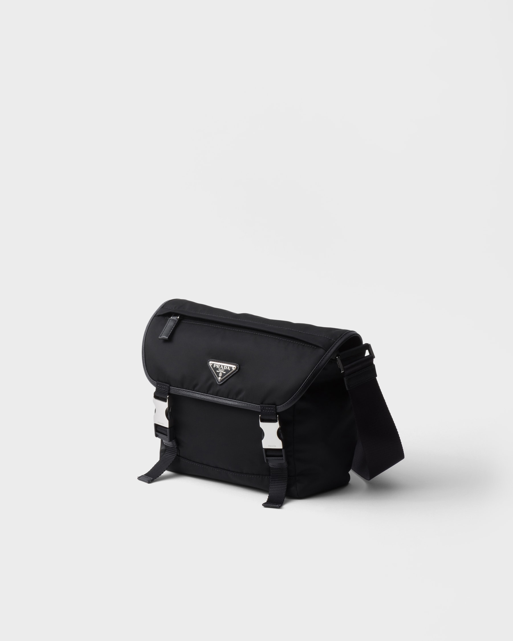 Black Re-nylon And Saffiano Leather Shoulder Bag | PRADA