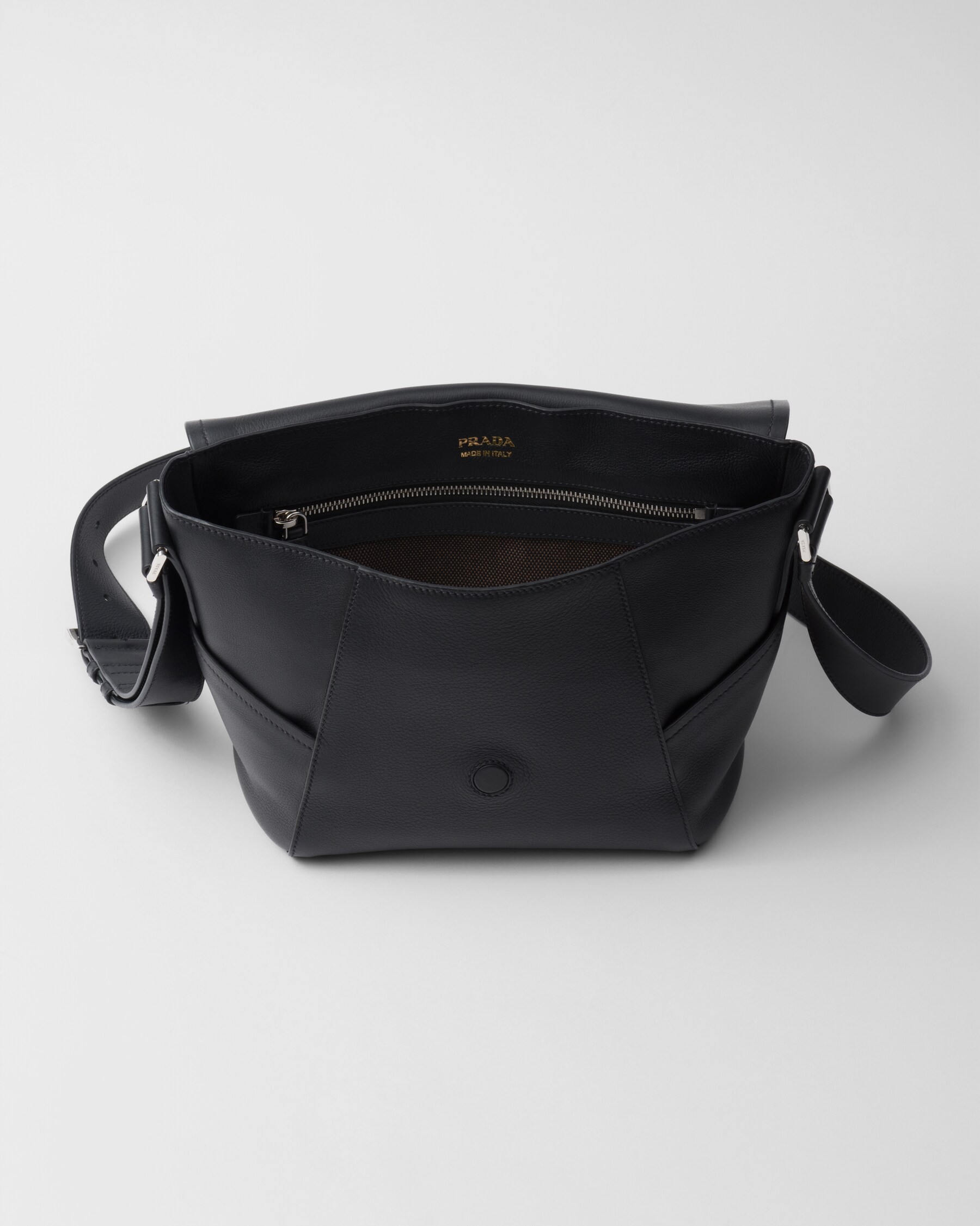 Black Medium Leather Shoulder Bag | PRADA