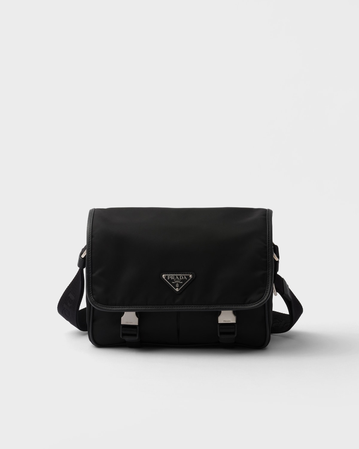 Black Re-nylon And Saffiano Leather Shoulder Bag | PRADA