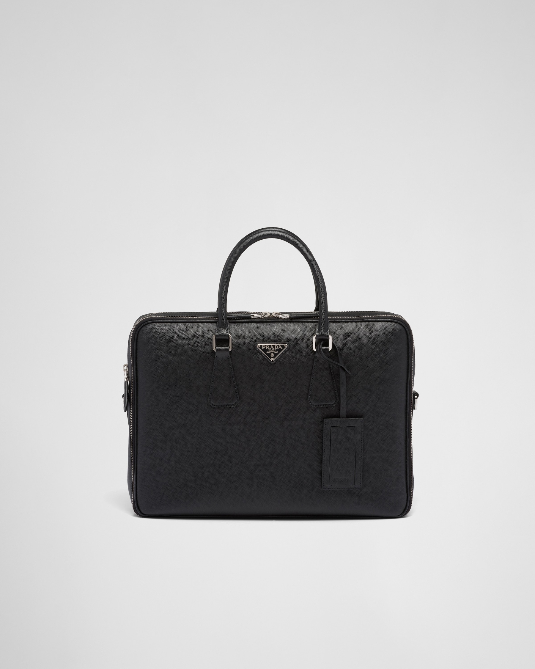 Black Saffiano Leather Briefcase | PRADA