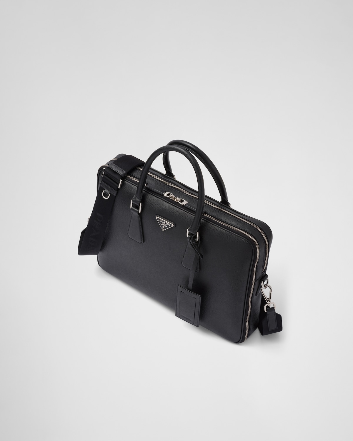 Black Saffiano Leather Briefcase | PRADA