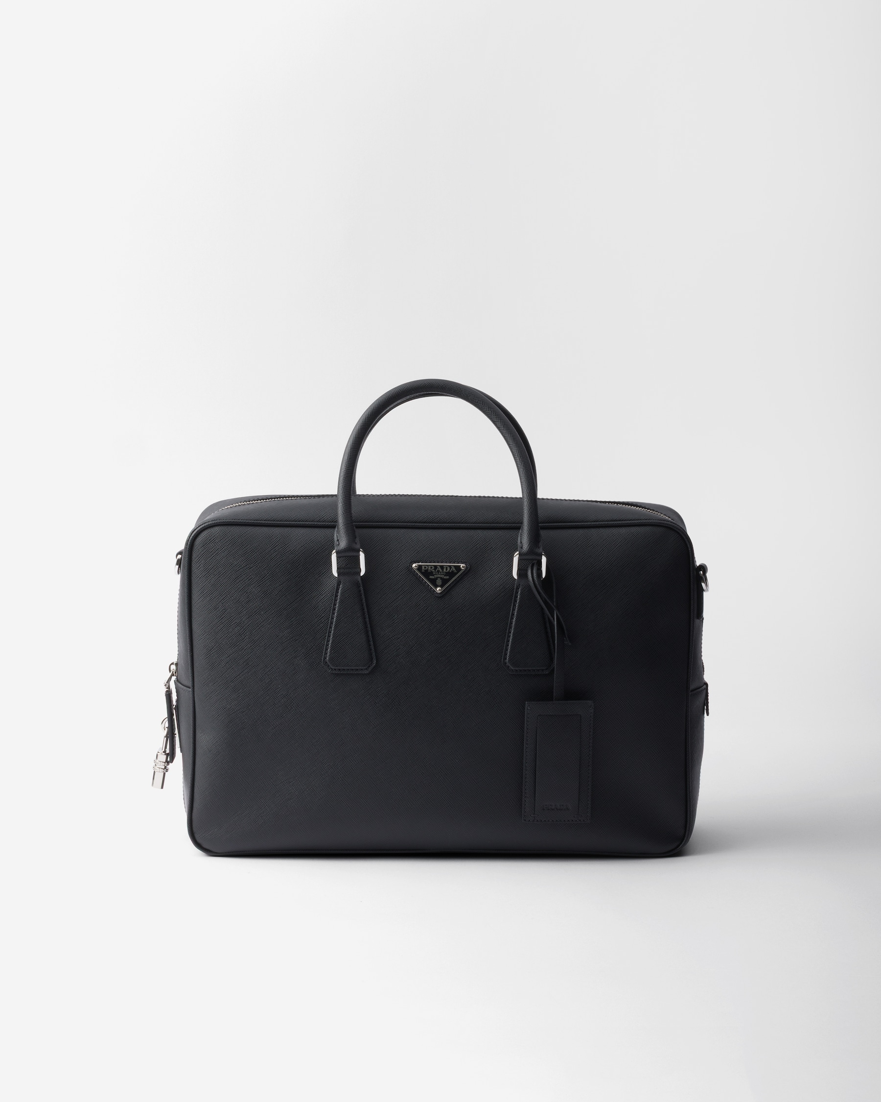 Black Saffiano Leather Work Bag | PRADA - United States