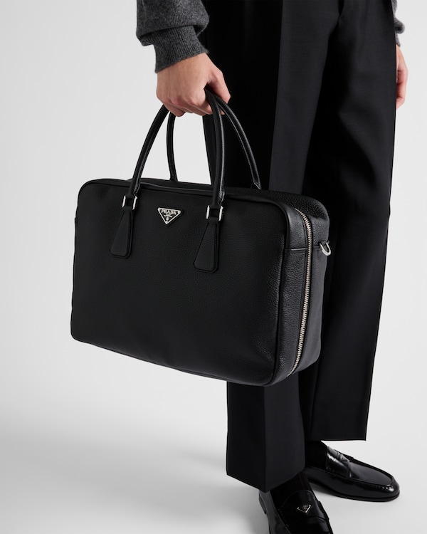 Black Leather Work Bag | PRADA