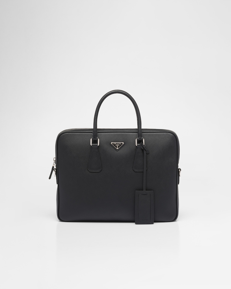 Black Saffiano Leather Work Bag | PRADA