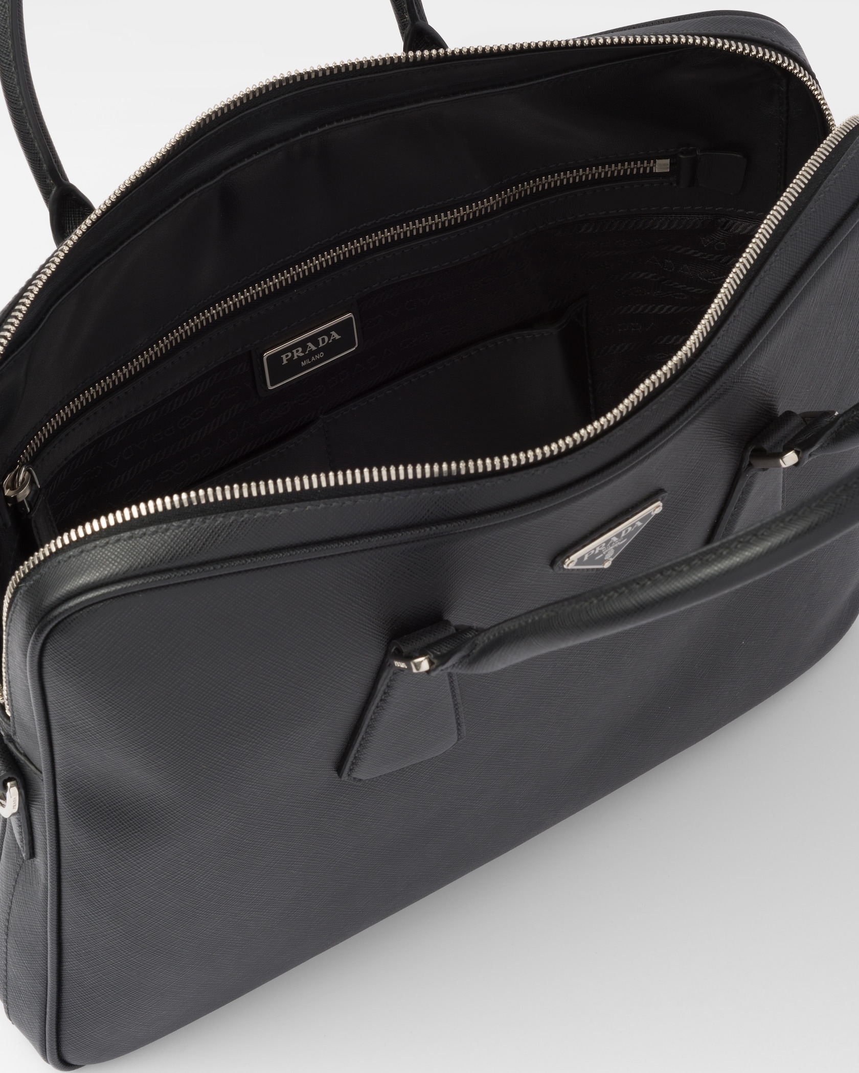Black Saffiano Leather Work Bag | PRADA