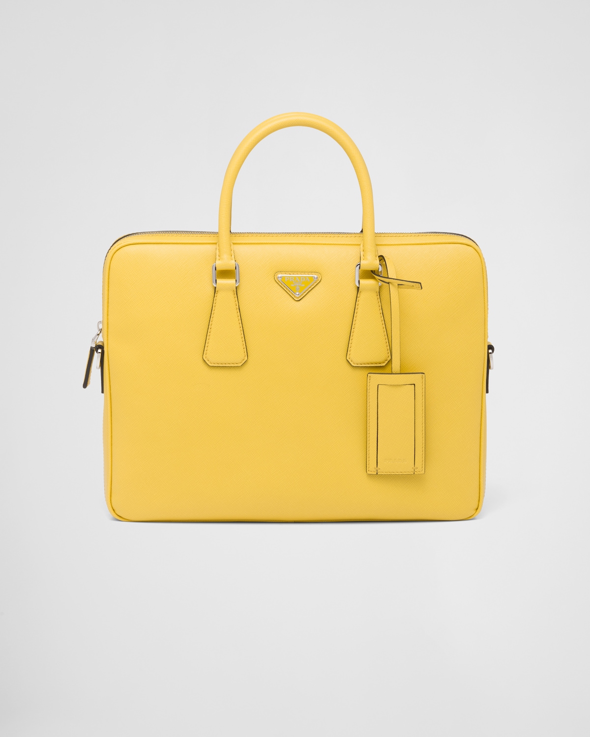 Bright Yellow Saffiano Leather Work Bag | PRADA