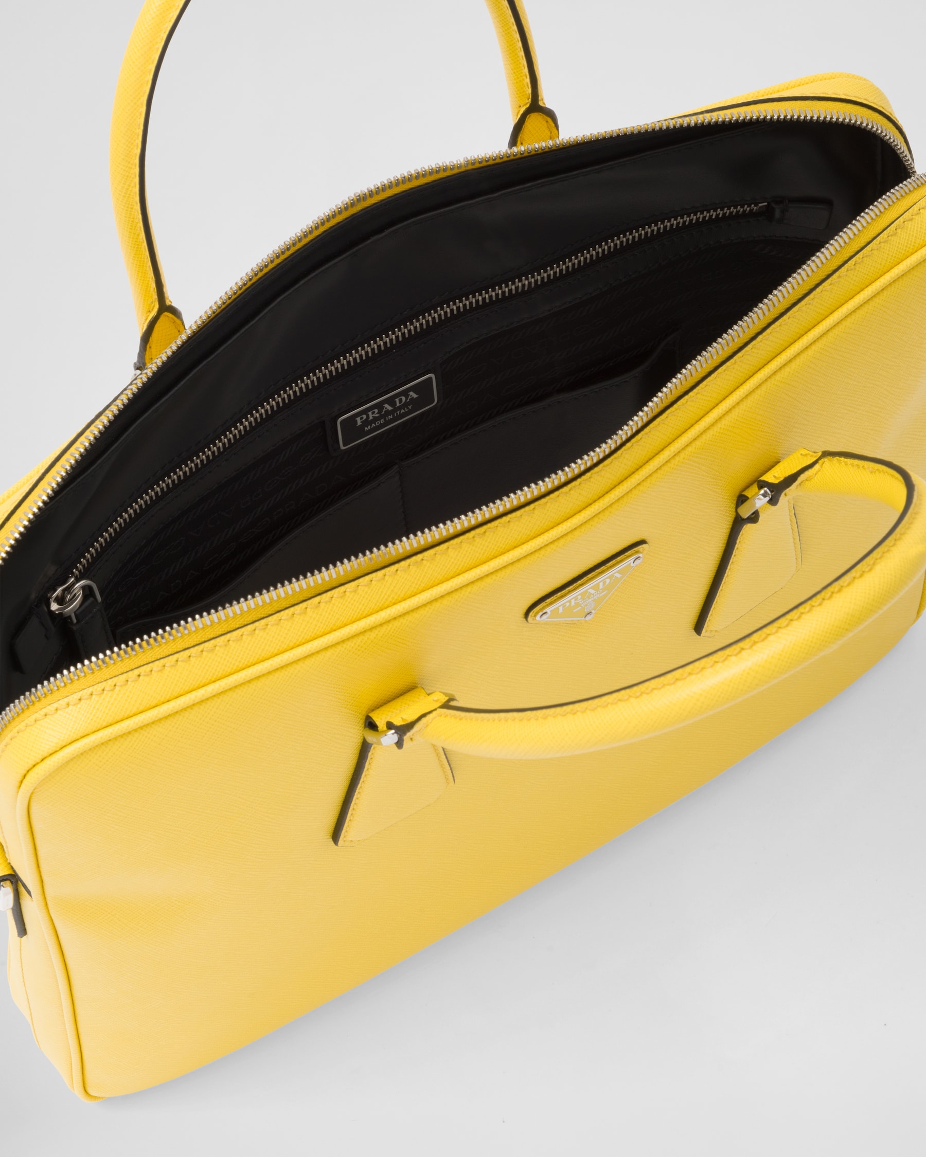 Bright Yellow Saffiano Leather Work Bag | PRADA