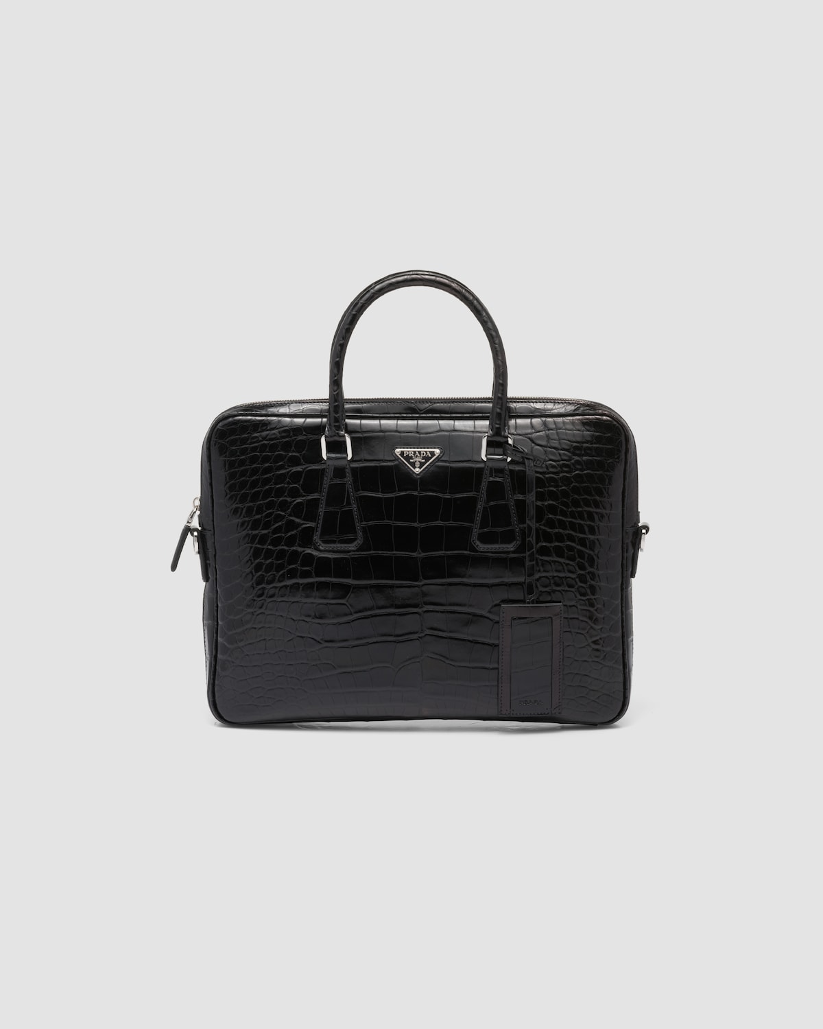 Black Crocodile Leather Briefcase | PRADA