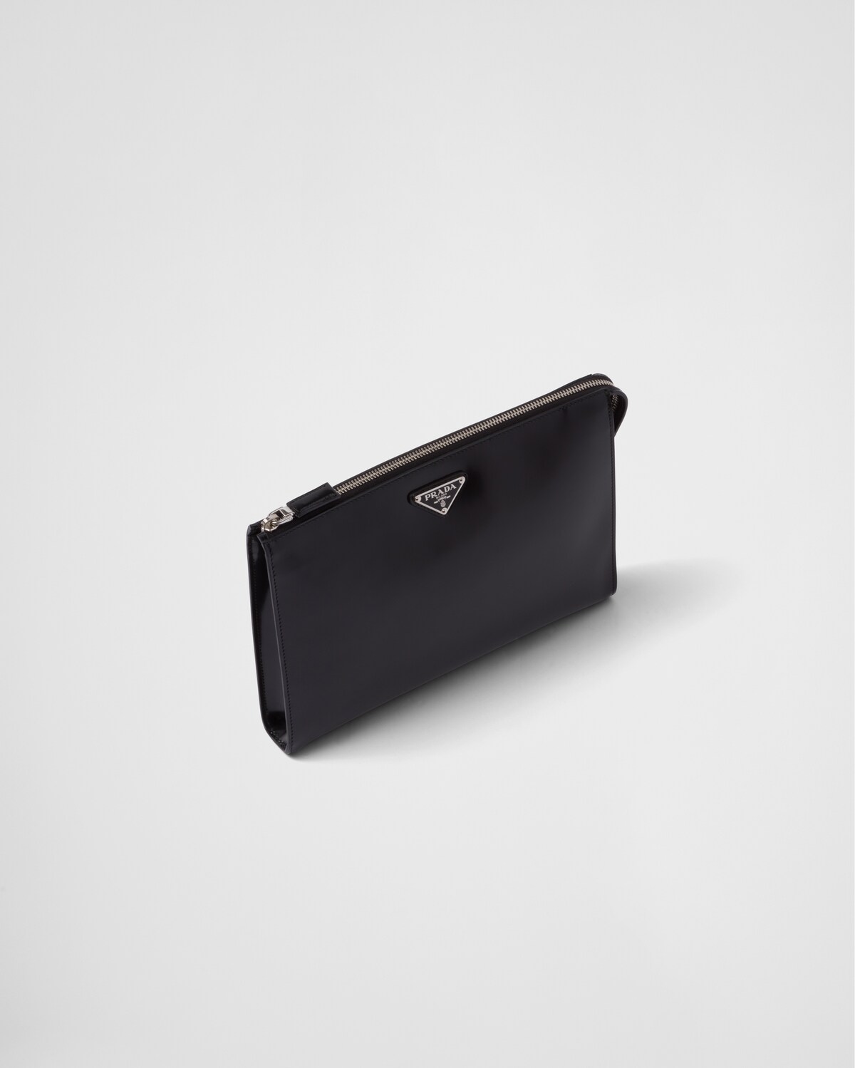 Black Brushed Leather Pouch | PRADA
