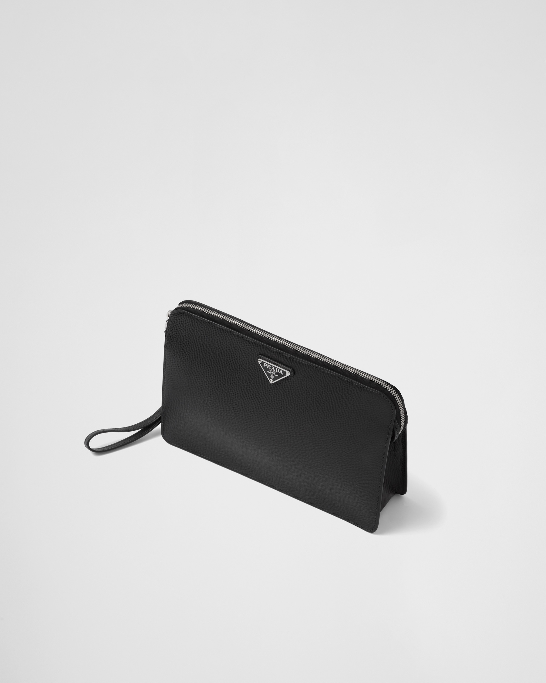 Black Saffiano Leather Pouch | PRADA - United States