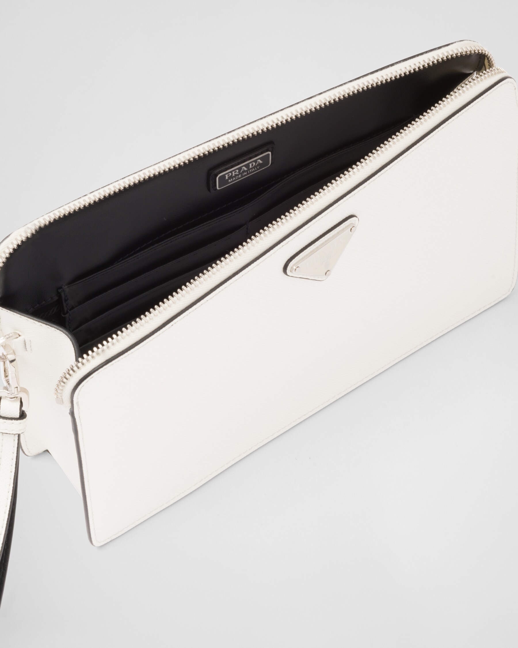 White Saffiano Leather Pouch | PRADA