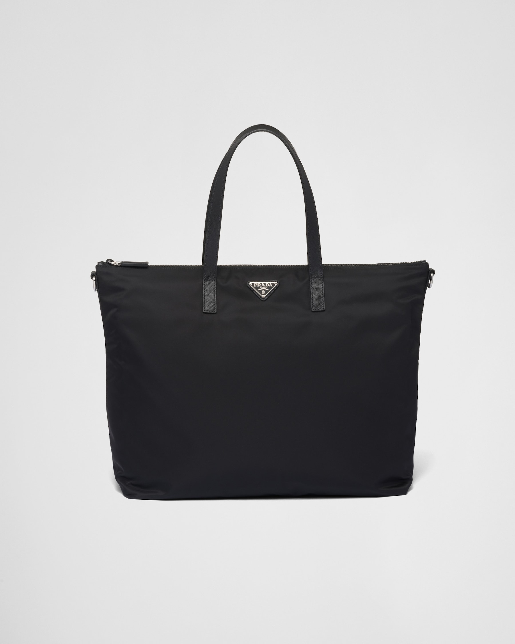 Black Re-nylon And Saffiano Leather Tote Bag | PRADA