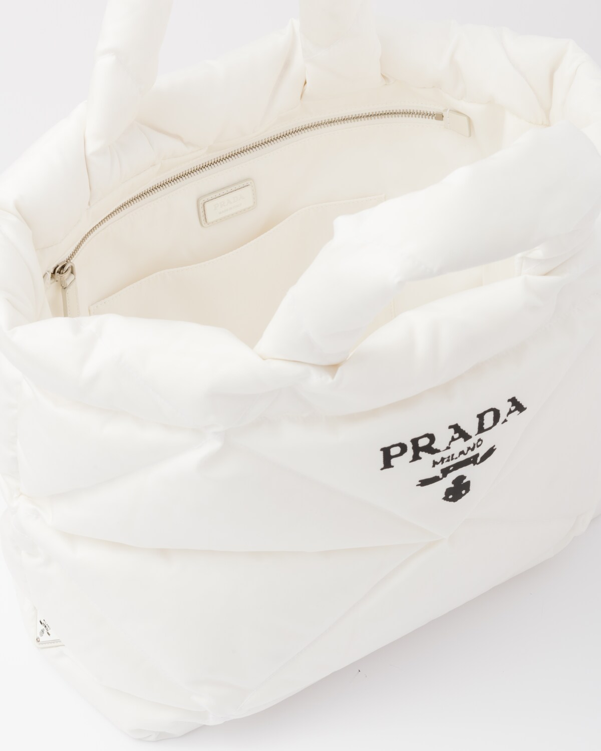White Padded Re-nylon Tote Bag | PRADA
