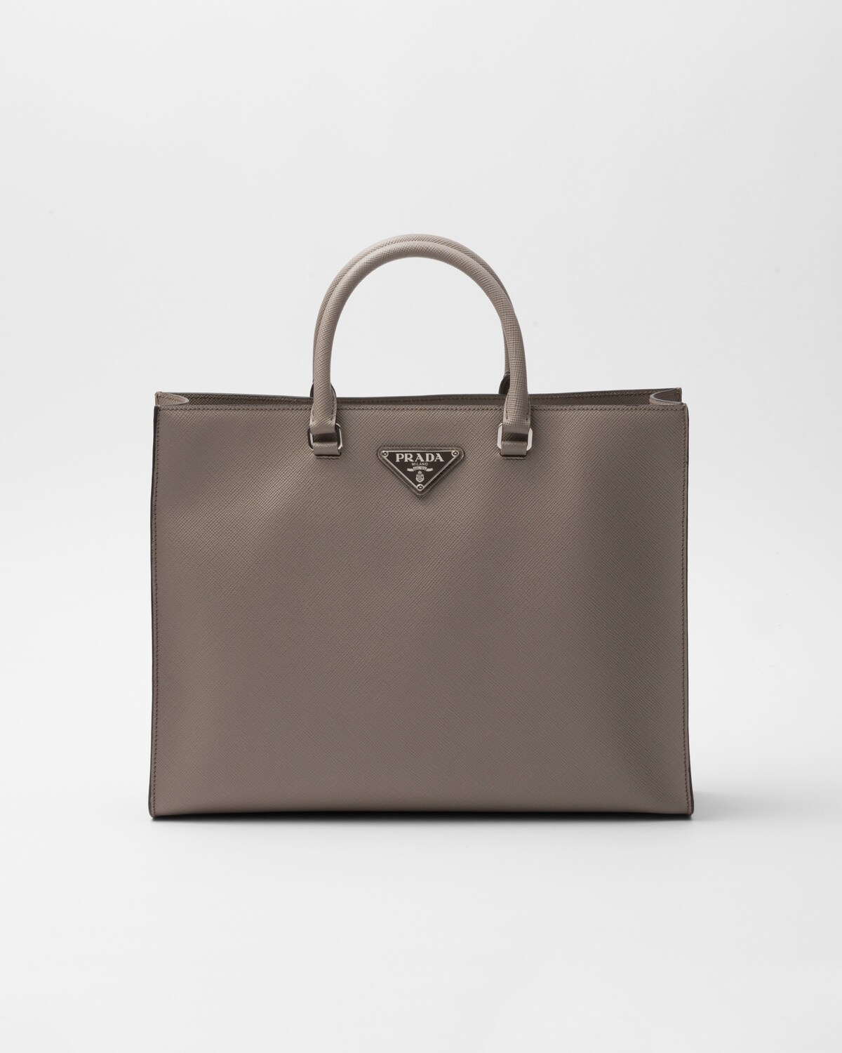 Clay Grey Saffiano Leather Tote Bag | PRADA