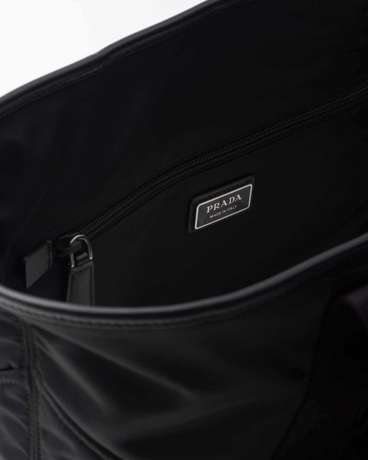 Black Re-nylon And Leather Tote Bag | PRADA