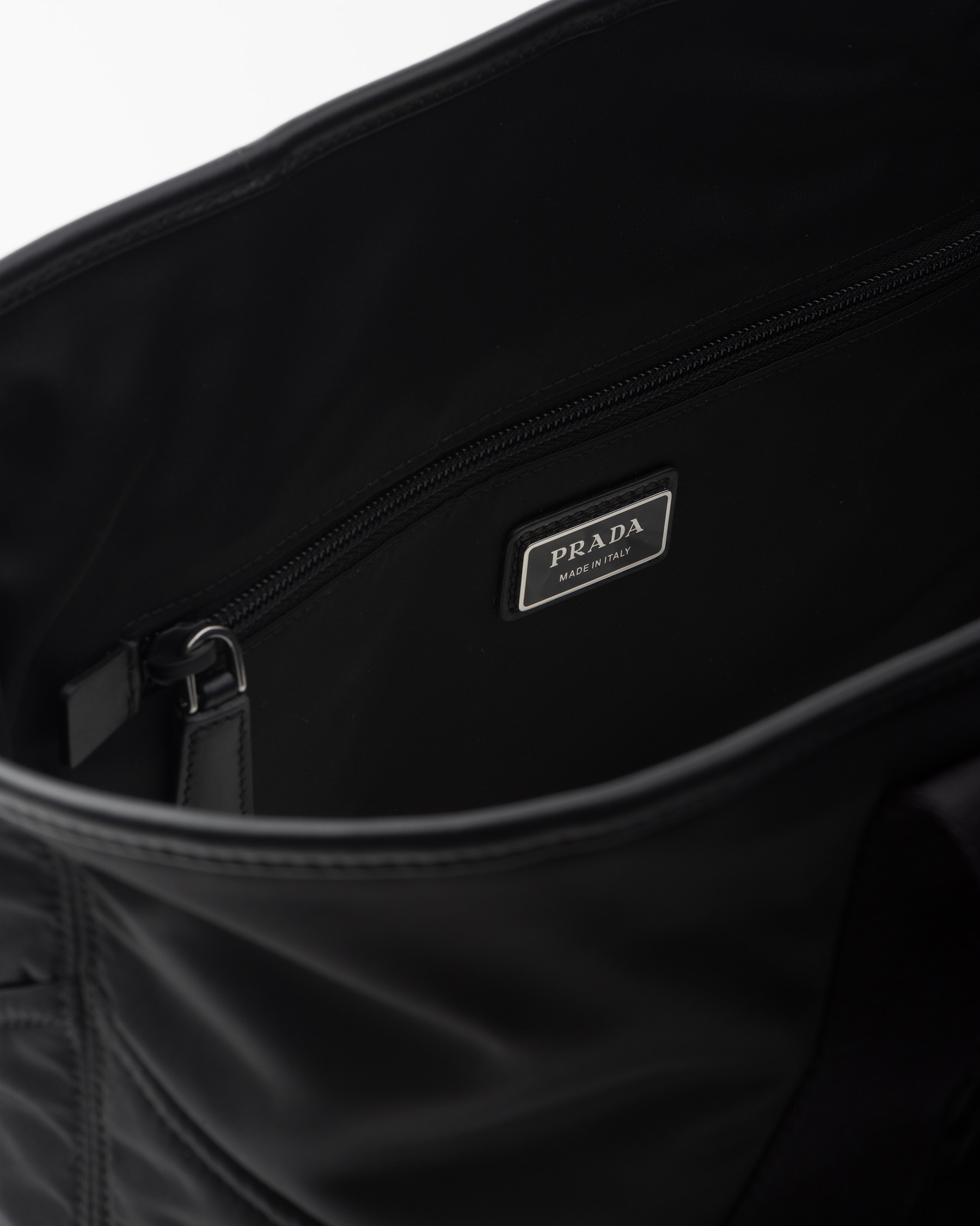 Black Re-nylon And Leather Tote Bag | PRADA