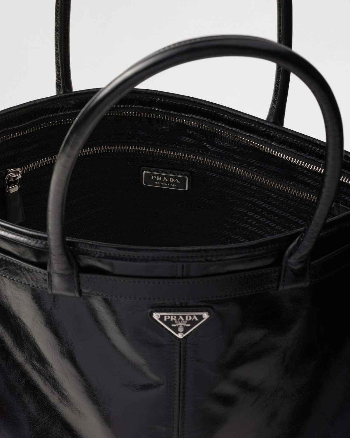 Black Prada Bonnie Leather Tote Bag | PRADA