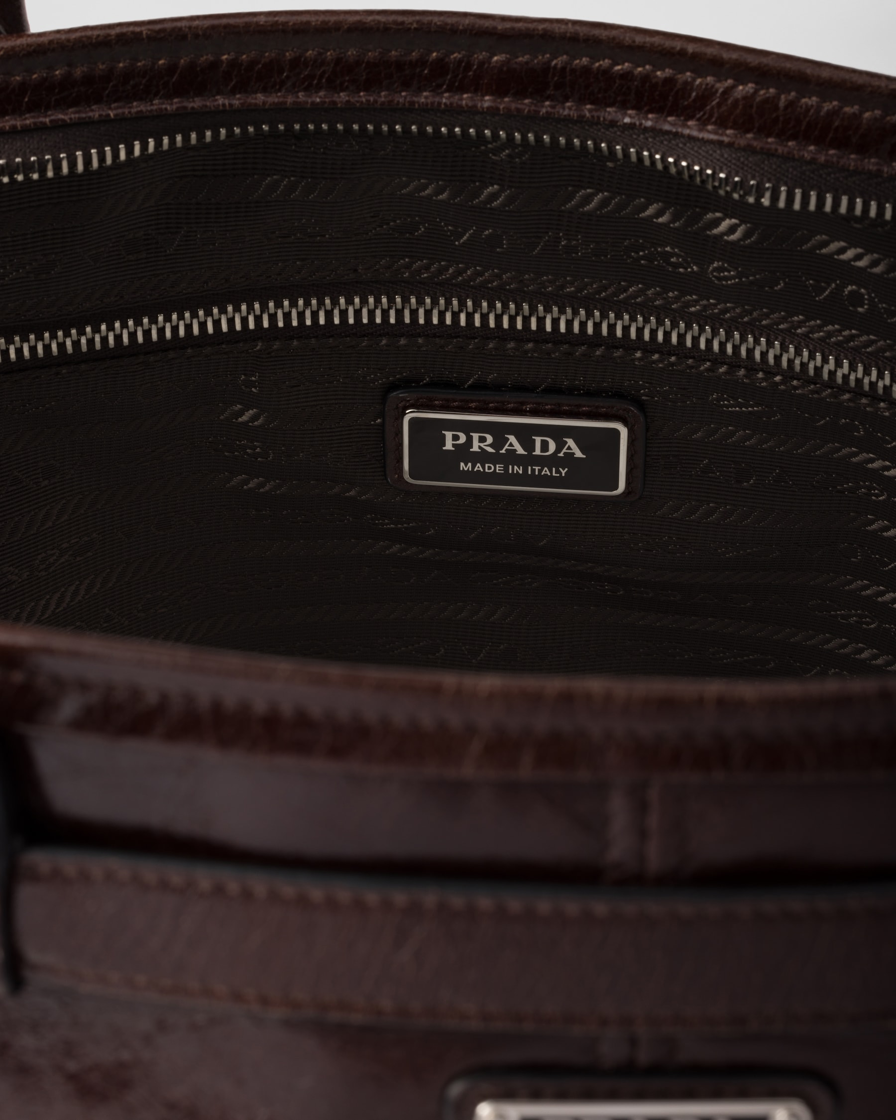 Dark Brown Leather Tote Bag | PRADA