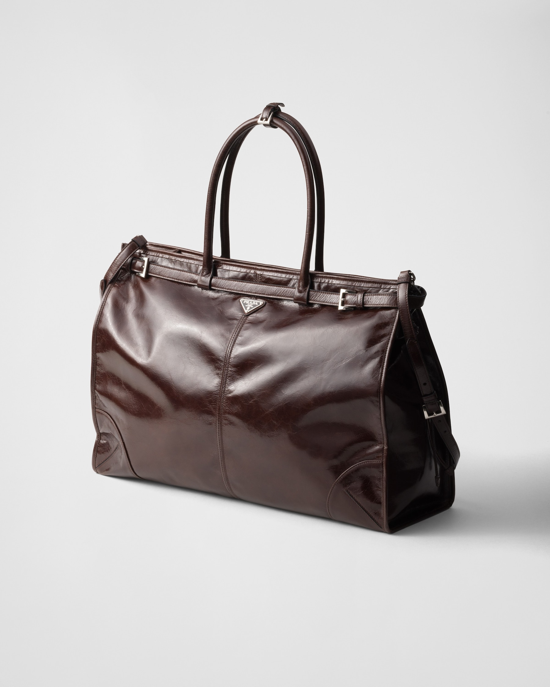 Dark Brown Leather Tote Bag | PRADA
