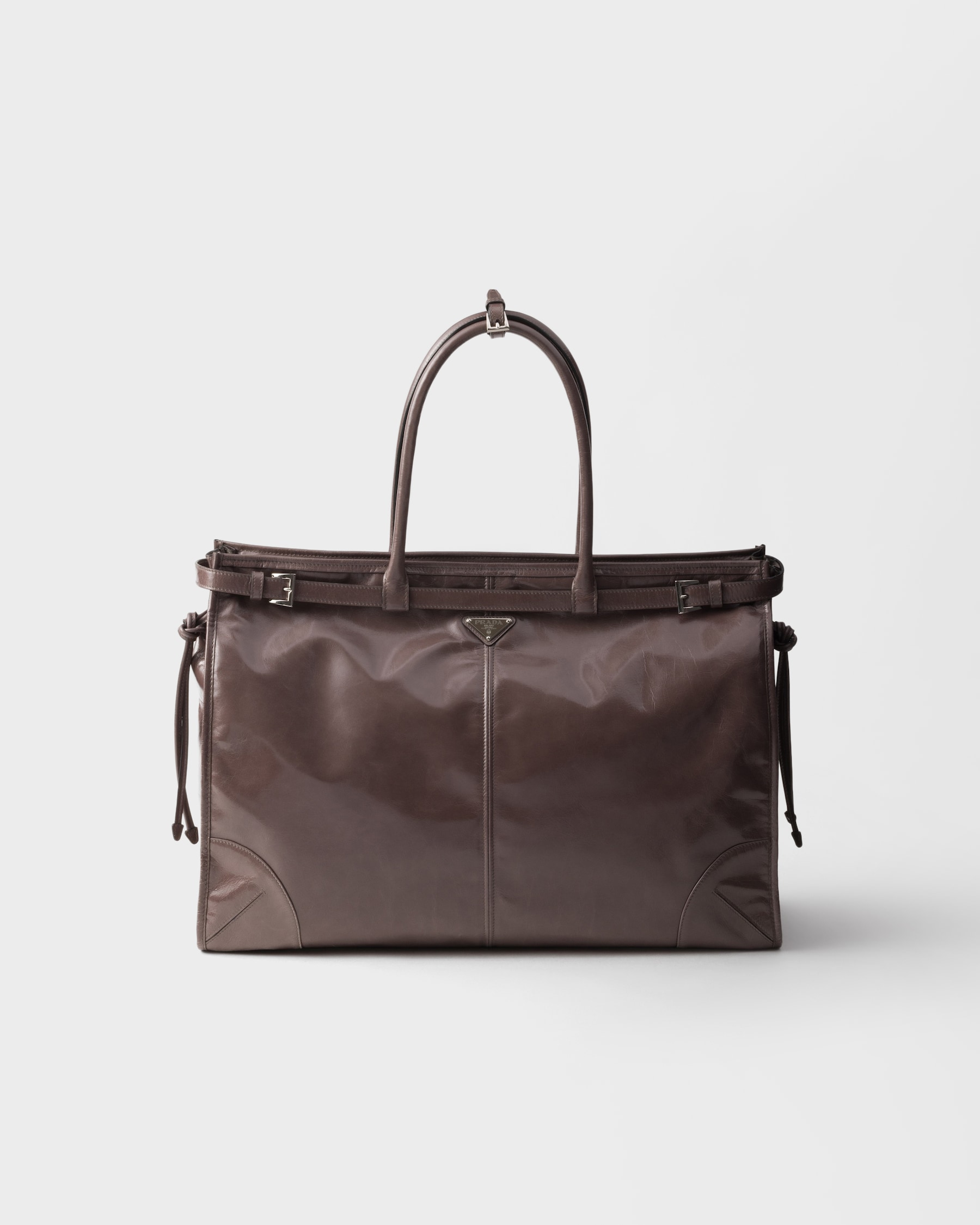 Bamboo/cork Beige Prada Bonnie Leather Tote Bag | PRADA