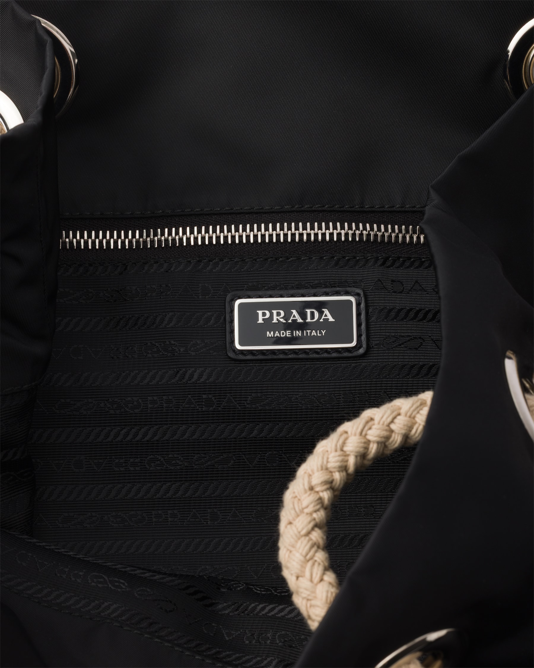 Black Prada Mariner Medium Re-nylon Tote Bag | PRADA