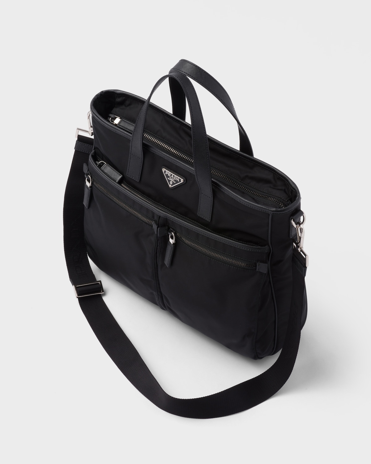 Black Re-nylon And Saffiano Leather Tote Bag | PRADA - United Kingdom