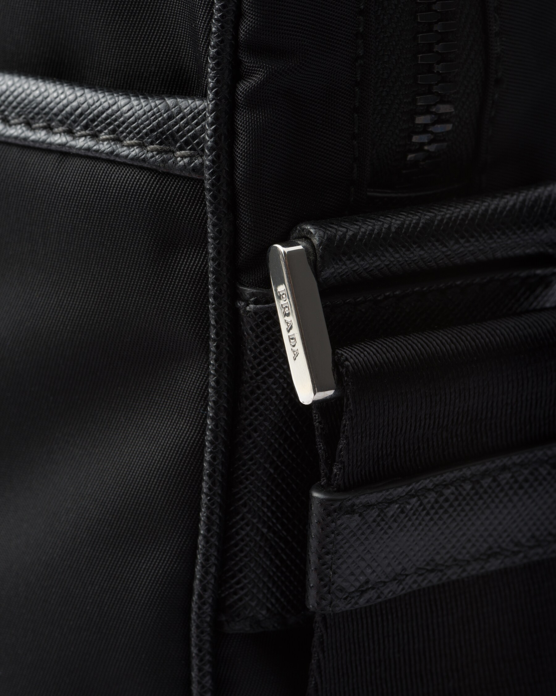 Black Re-nylon And Saffiano Leather Shoulder Bag | PRADA