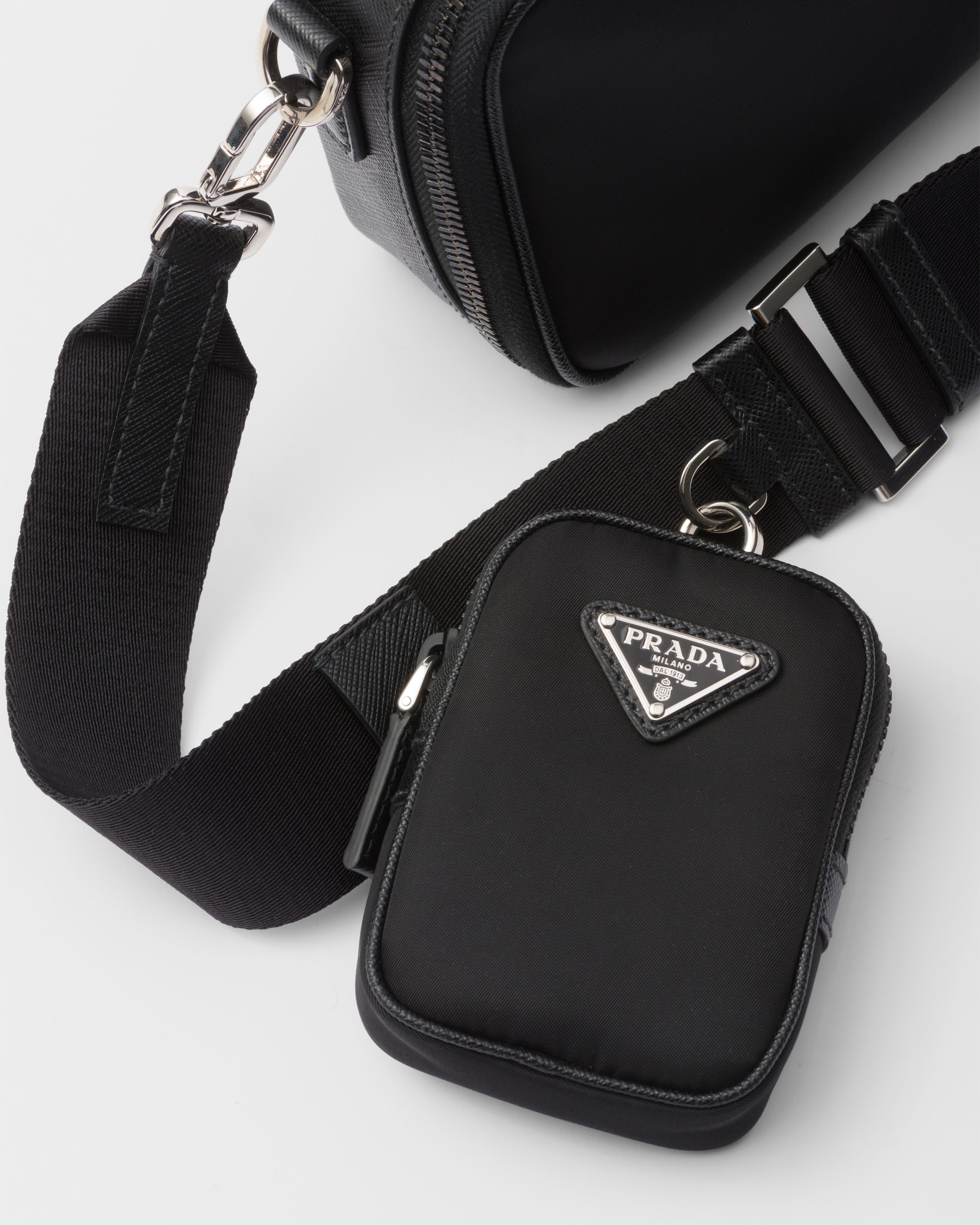 Black Prada Brique Re-nylon And Saffiano Leather Bag | PRADA - United ...