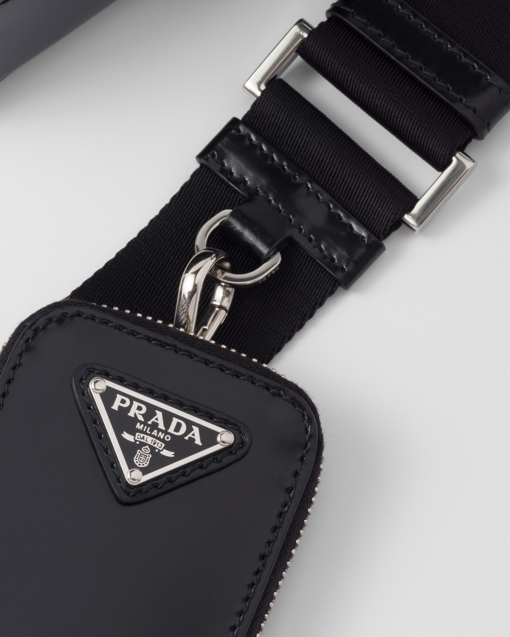 Black Small Prada Brique Leather Bag | PRADA