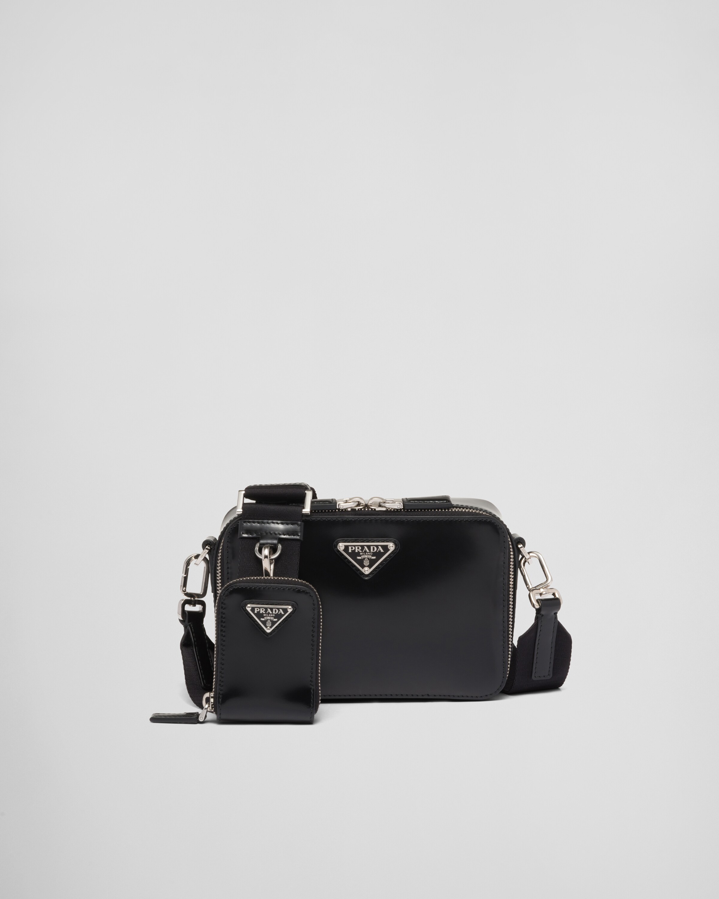 Black Small Prada Brique Leather Bag | PRADA