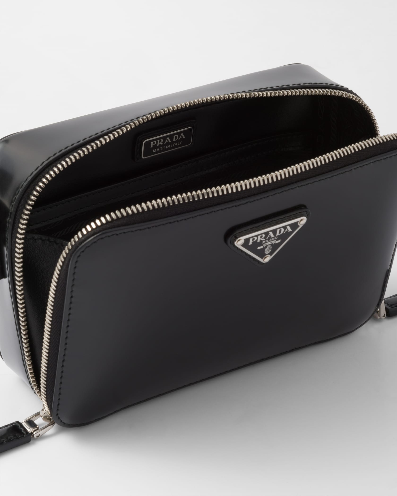 Black Small Prada Brique Leather Bag | PRADA