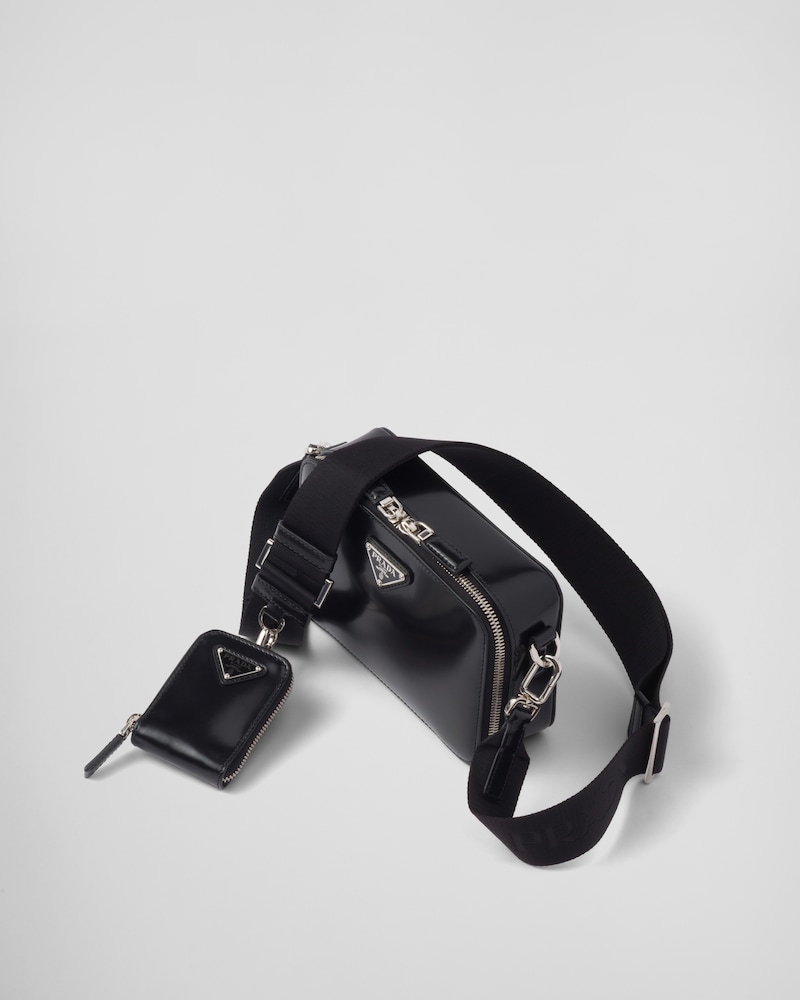 Black Small Prada Brique Leather Bag | PRADA