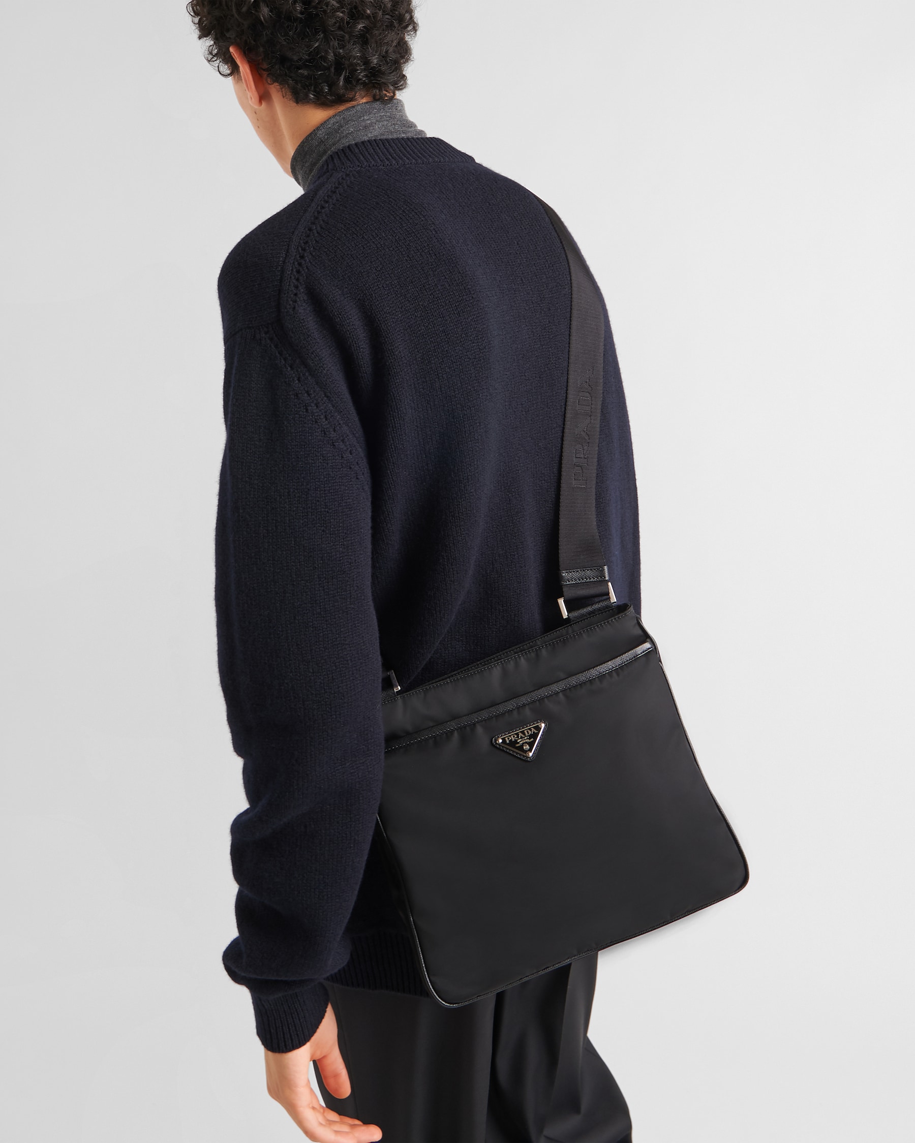 Black Re-nylon And Saffiano Shoulder Bag | PRADA