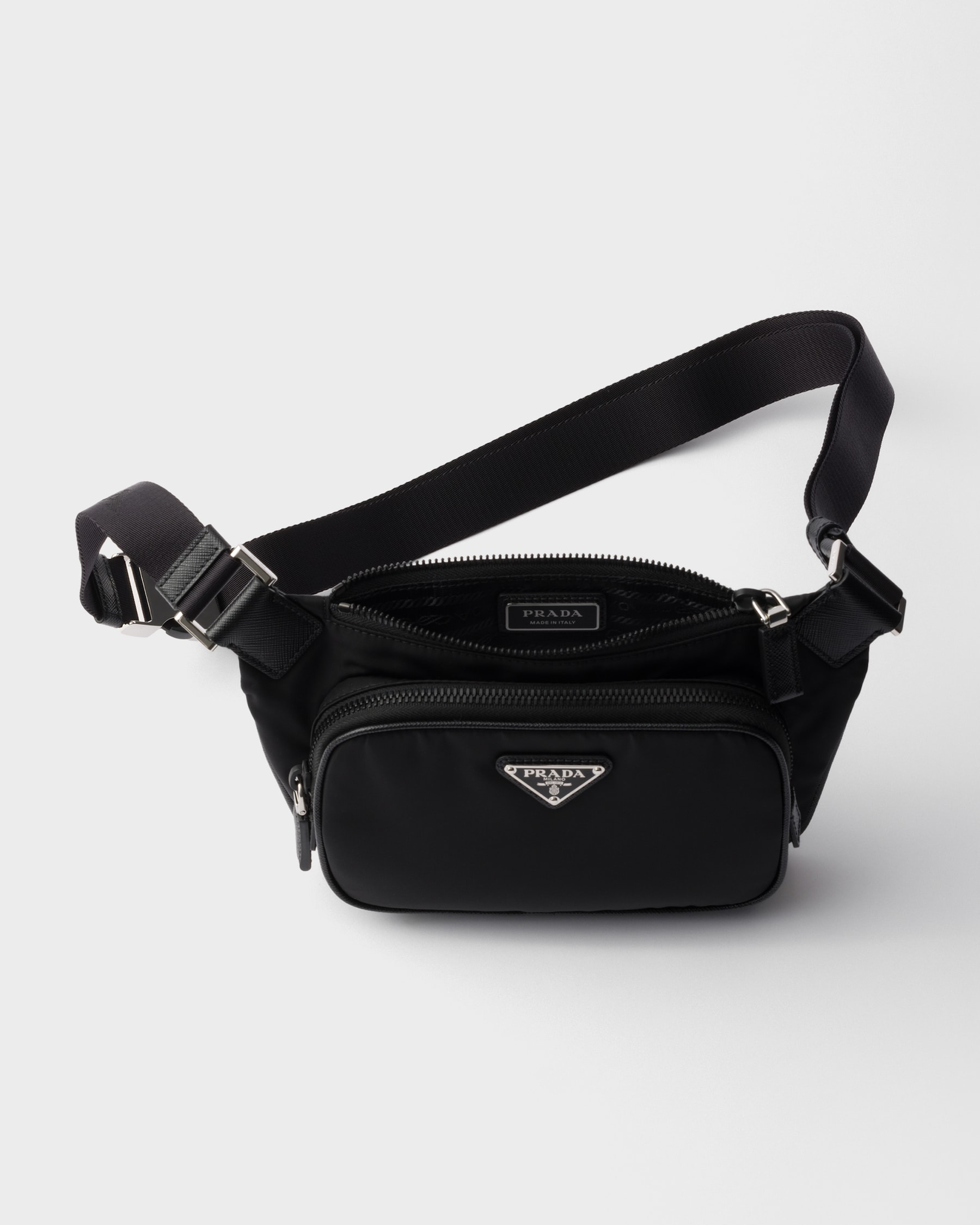 Black Re-nylon And Saffiano Leather Shoulder Bag | PRADA - United States