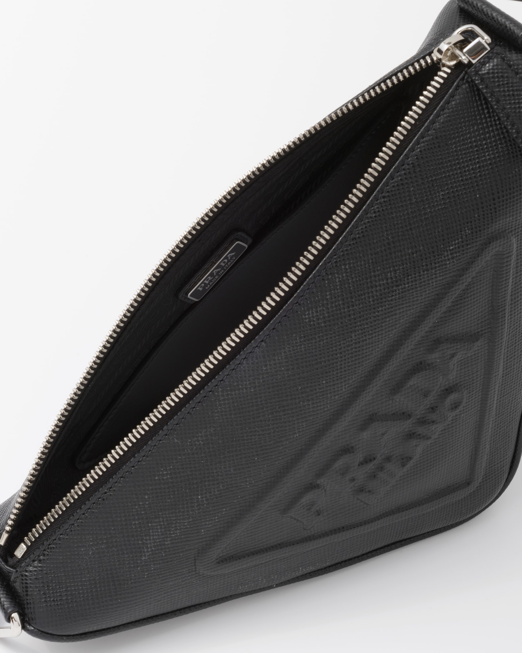 Black Saffiano Prada Triangle Bag | PRADA