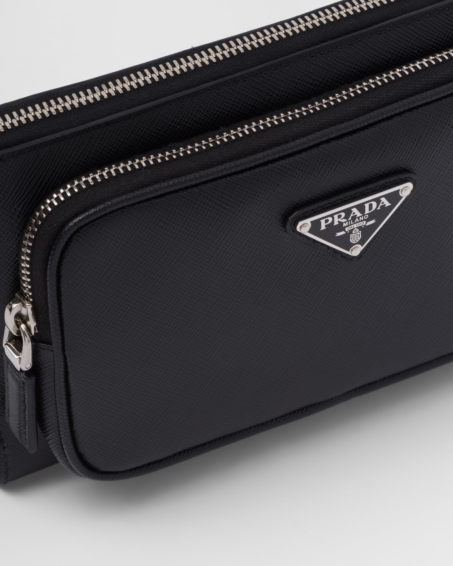 Black Saffiano Leather Belt Bag | PRADA