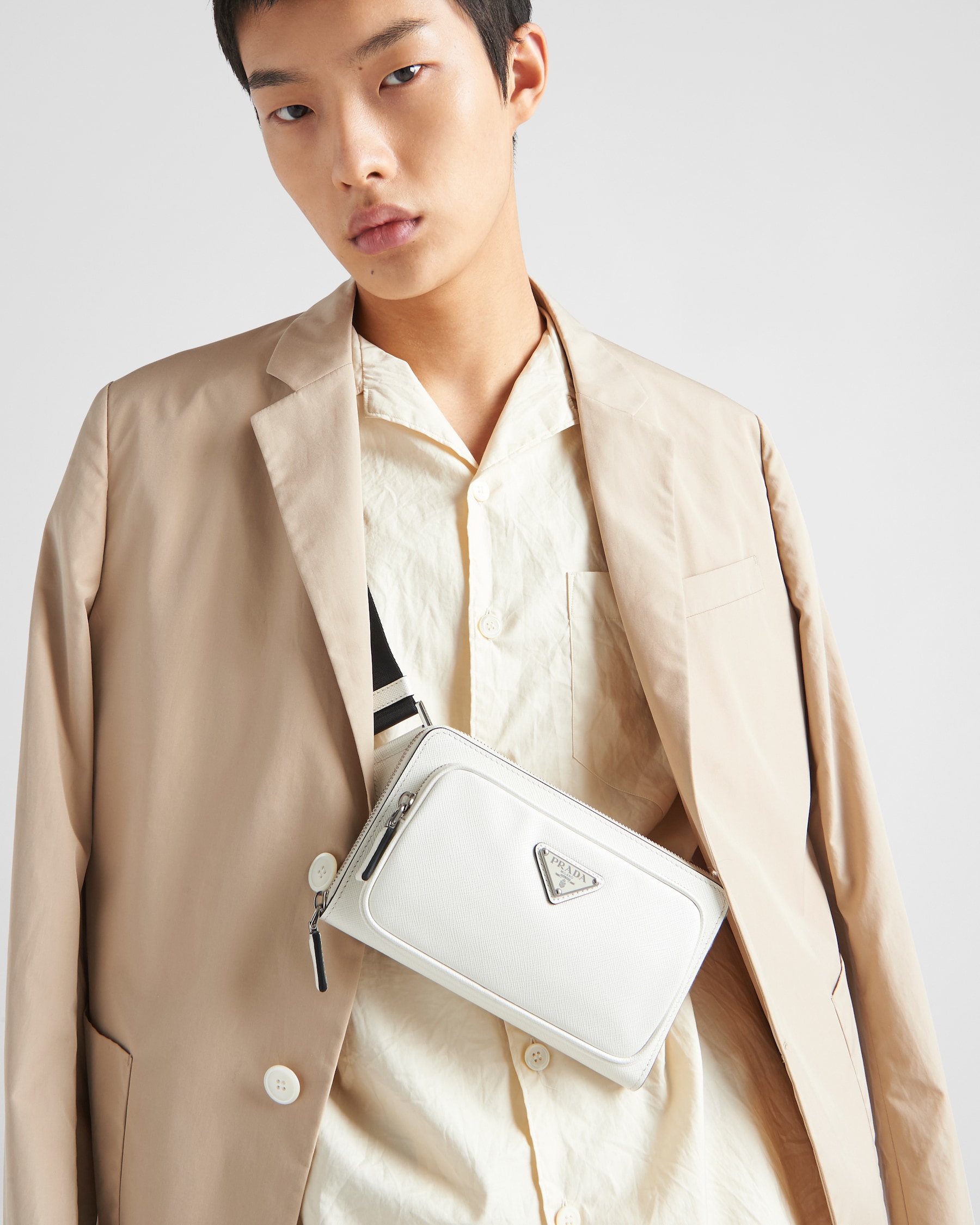 White Saffiano Leather Belt Bag | PRADA