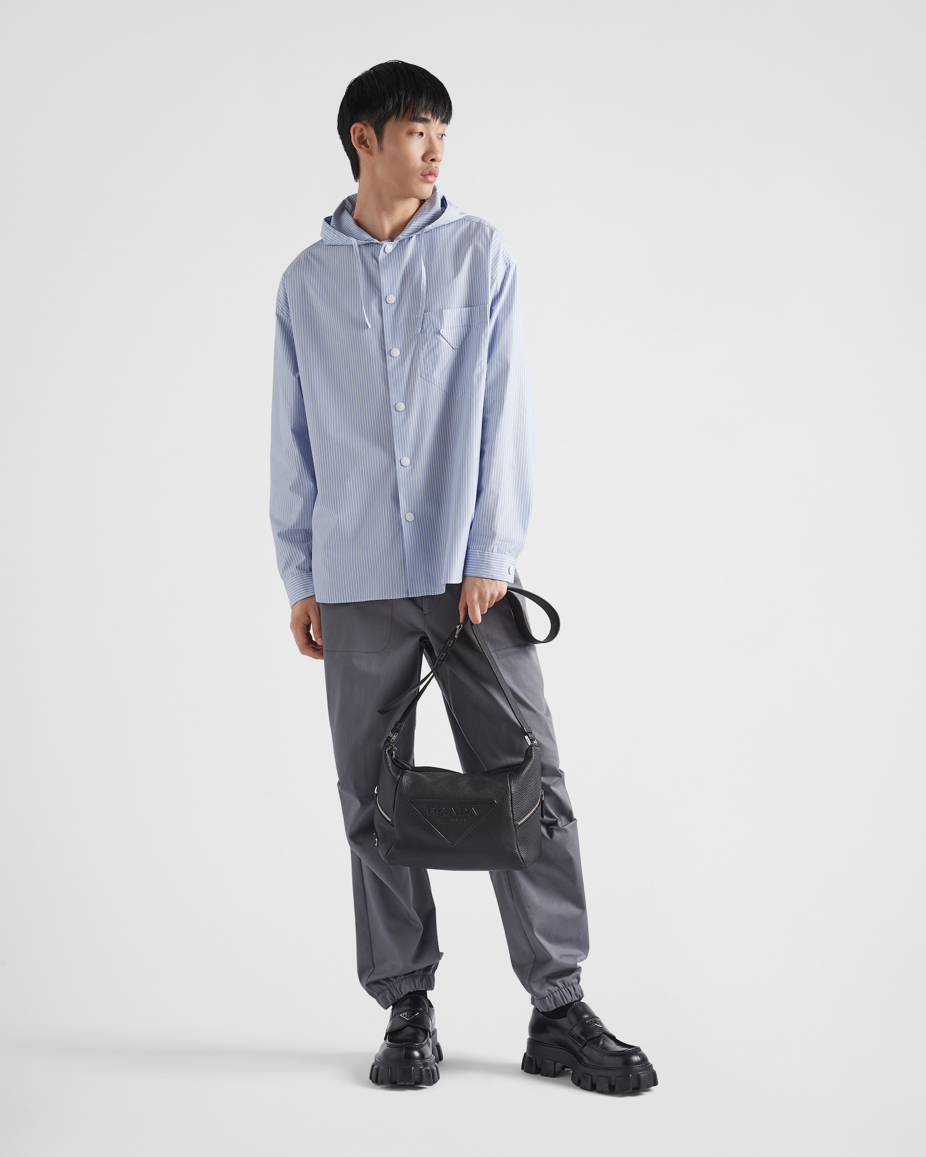 Black Leather Bag With Shoulder Strap | PRADA