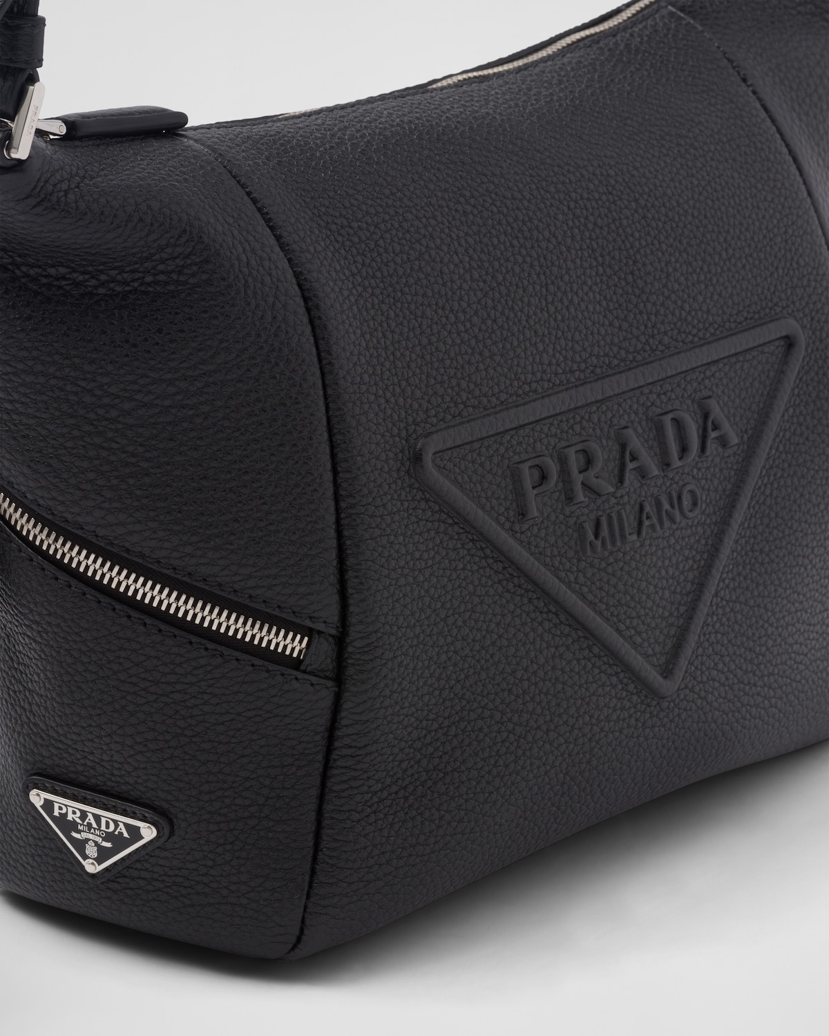 Black Leather Bag With Shoulder Strap | PRADA
