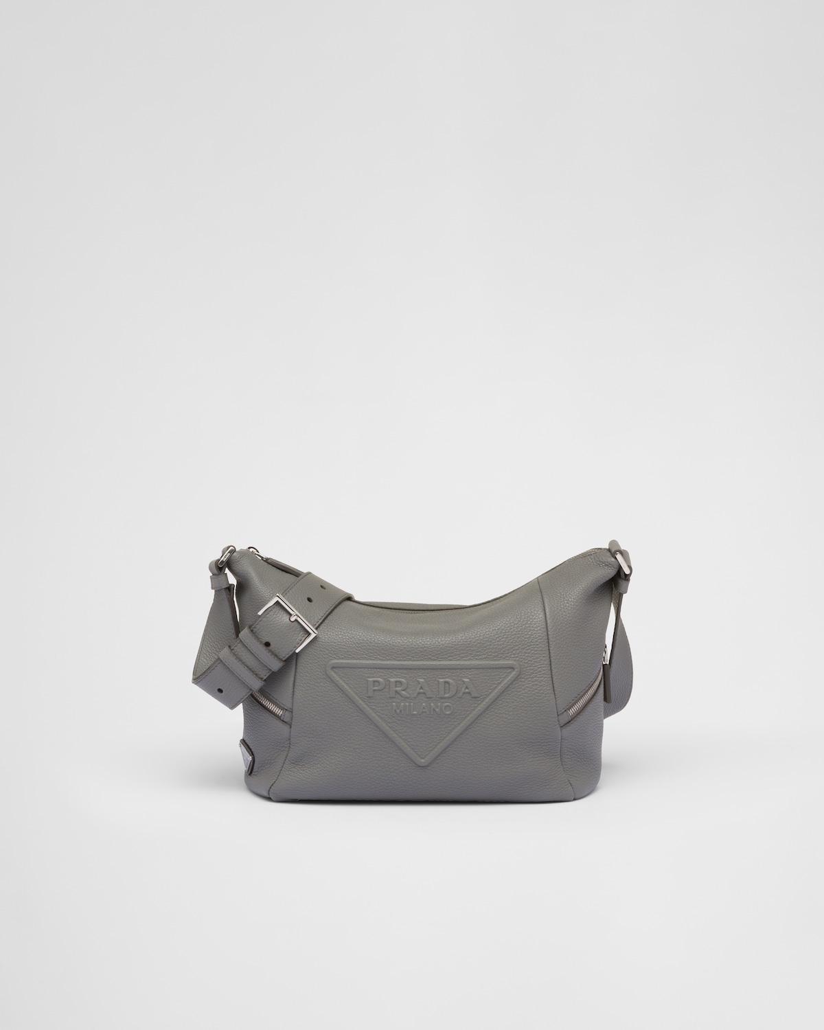 Marble Gray Leather Bag With Shoulder Strap | PRADA