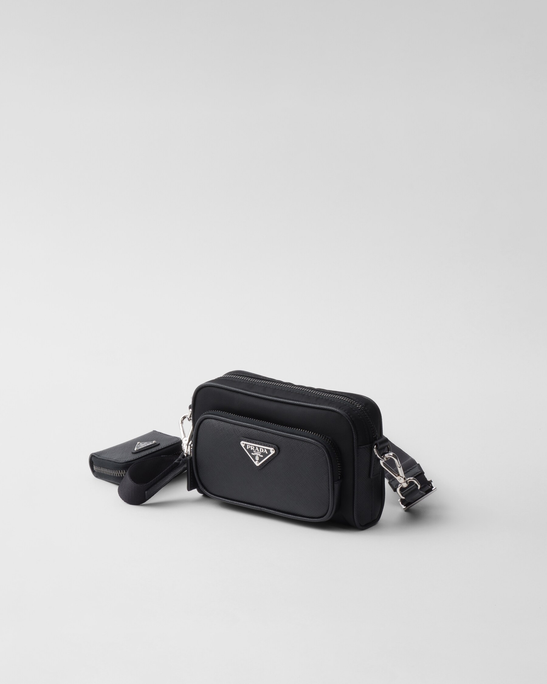 Black Re-nylon And Saffiano Leather Shoulder Bag | PRADA