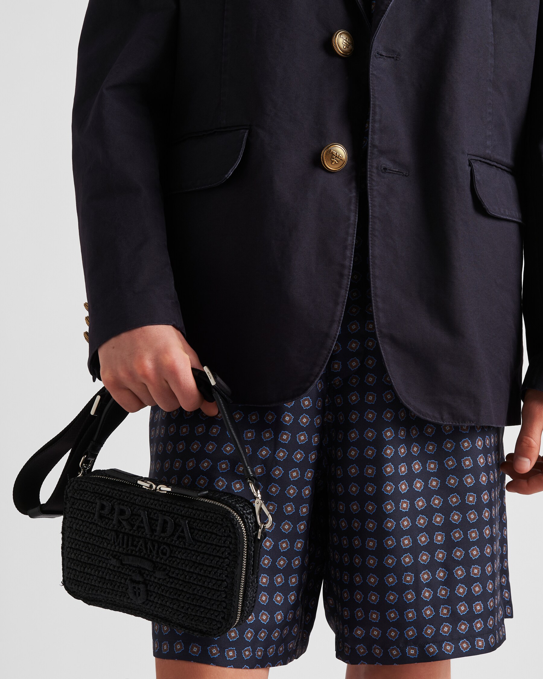 Black Crochet Prada Brique Bag | PRADA