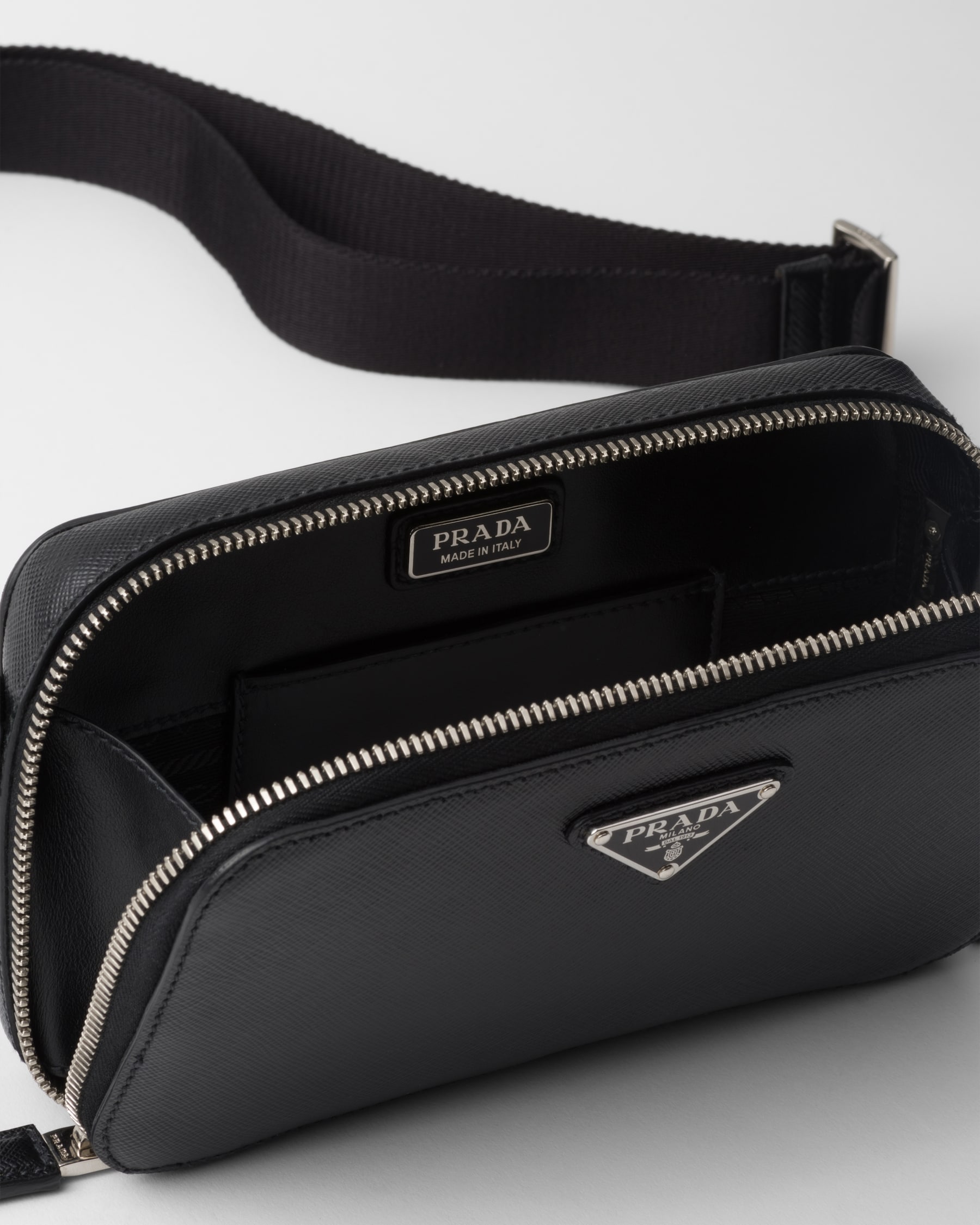 Black Prada Brique Saffiano Leather Bag | PRADA
