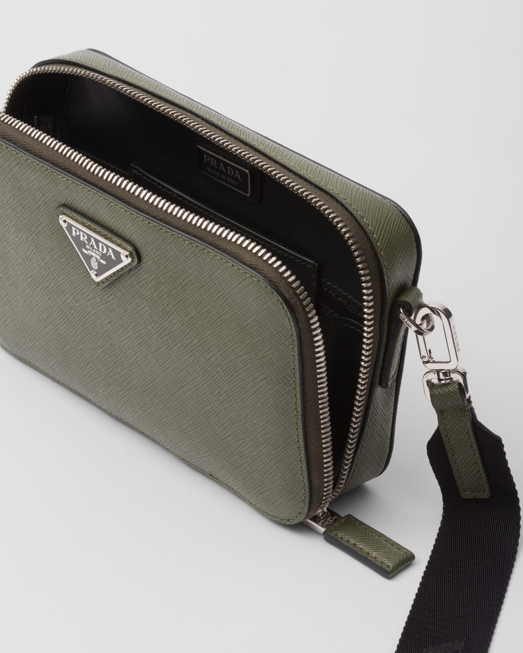 Loden Green Prada Brique Saffiano Leather Bag | PRADA