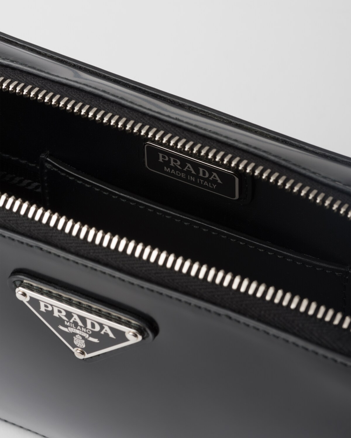 Black Prada Brique Brushed Leather Bag | PRADA