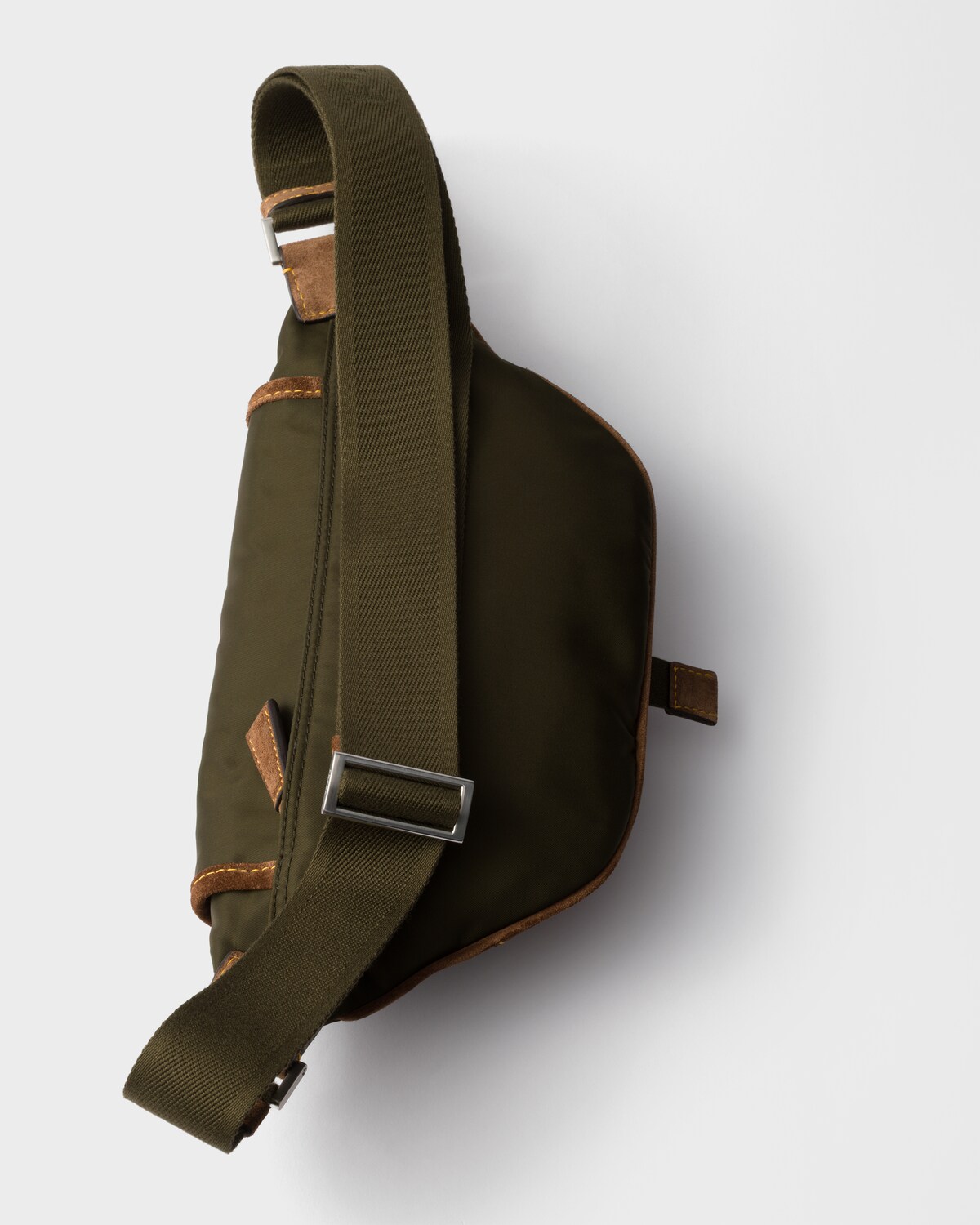 Musk Green/cocoa Re-nylon And Suede Belt Bag | PRADA