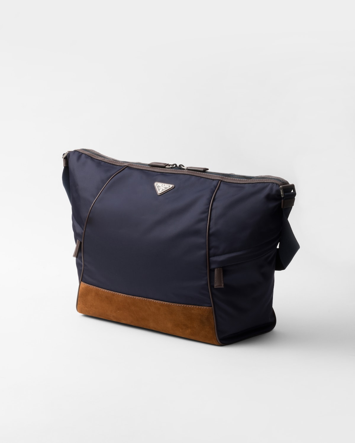 Blue/coffee Re-nylon And Leather Shoulder Bag | PRADA