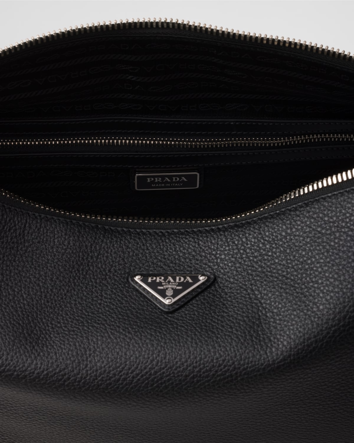 Black Medium Leather Shoulder Bag | PRADA