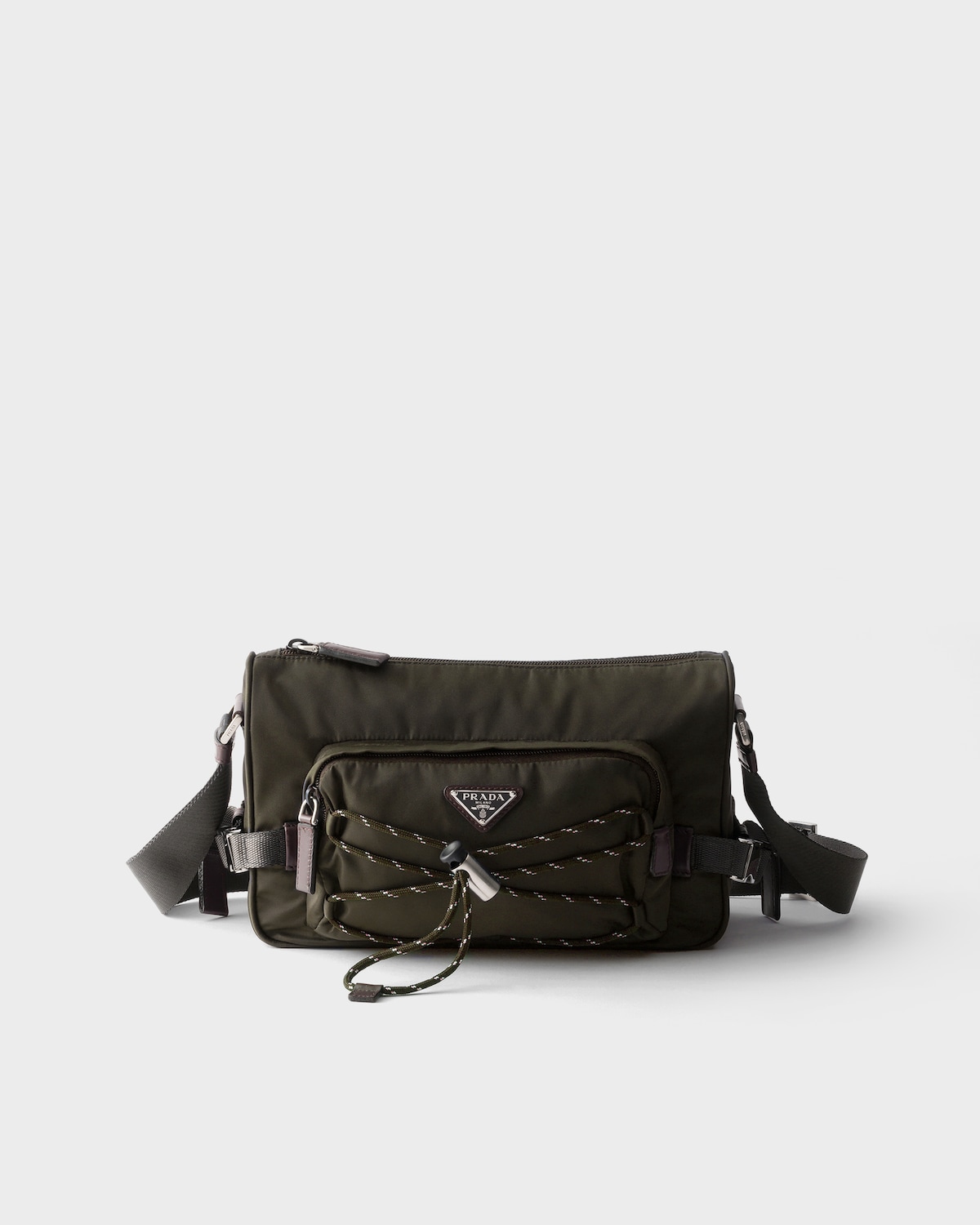 Camouflage Green Prada Speedrock Re-nylon And Leather Shoulder Bag | PRADA
