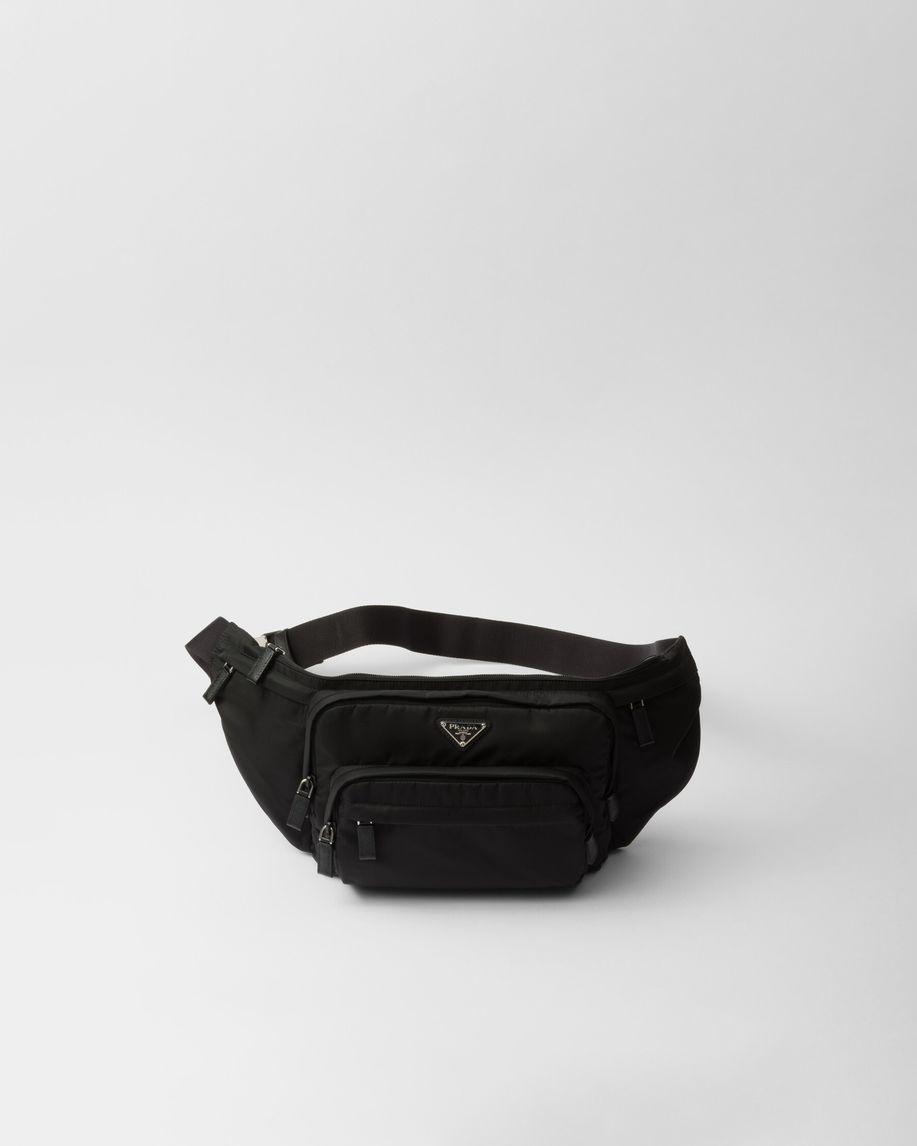 Black Re-nylon And Saffiano Leather Belt Bag | PRADA